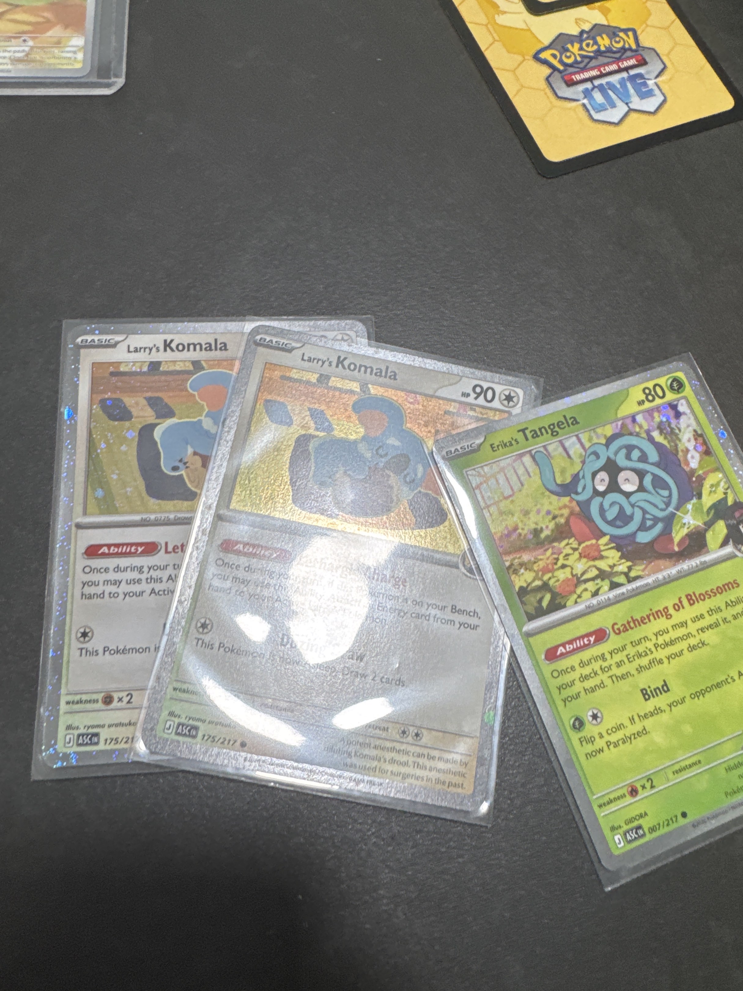 Pokemon Cards - Larry's Komala & Erika's Tangela, Hobbies & Toys, Toys ...