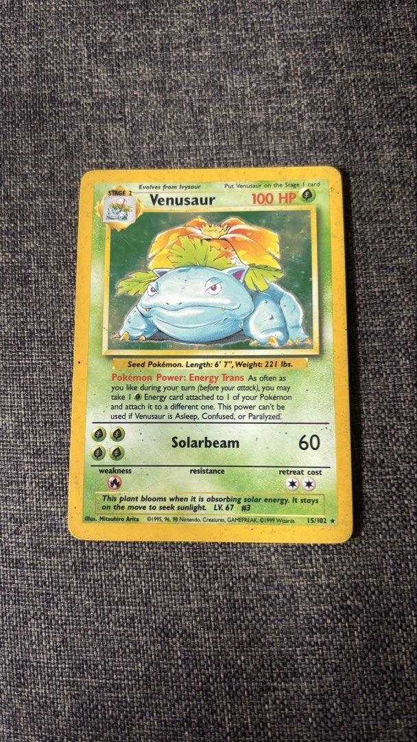 Pokemon Venusaur Base Set Trading Card, Hobbies & Toys, Toys & Games on ...