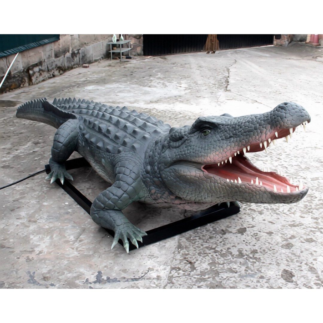 9.8ft 3m Animatronic Crocodile Animal Robotic Static Statue Display ...