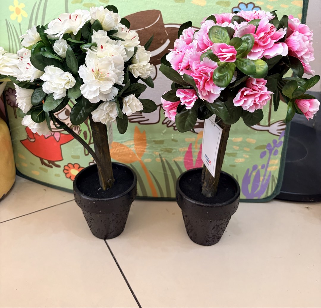 Artificial Azalea Plant in Pot, Furniture & Home Living, Home Decor ...