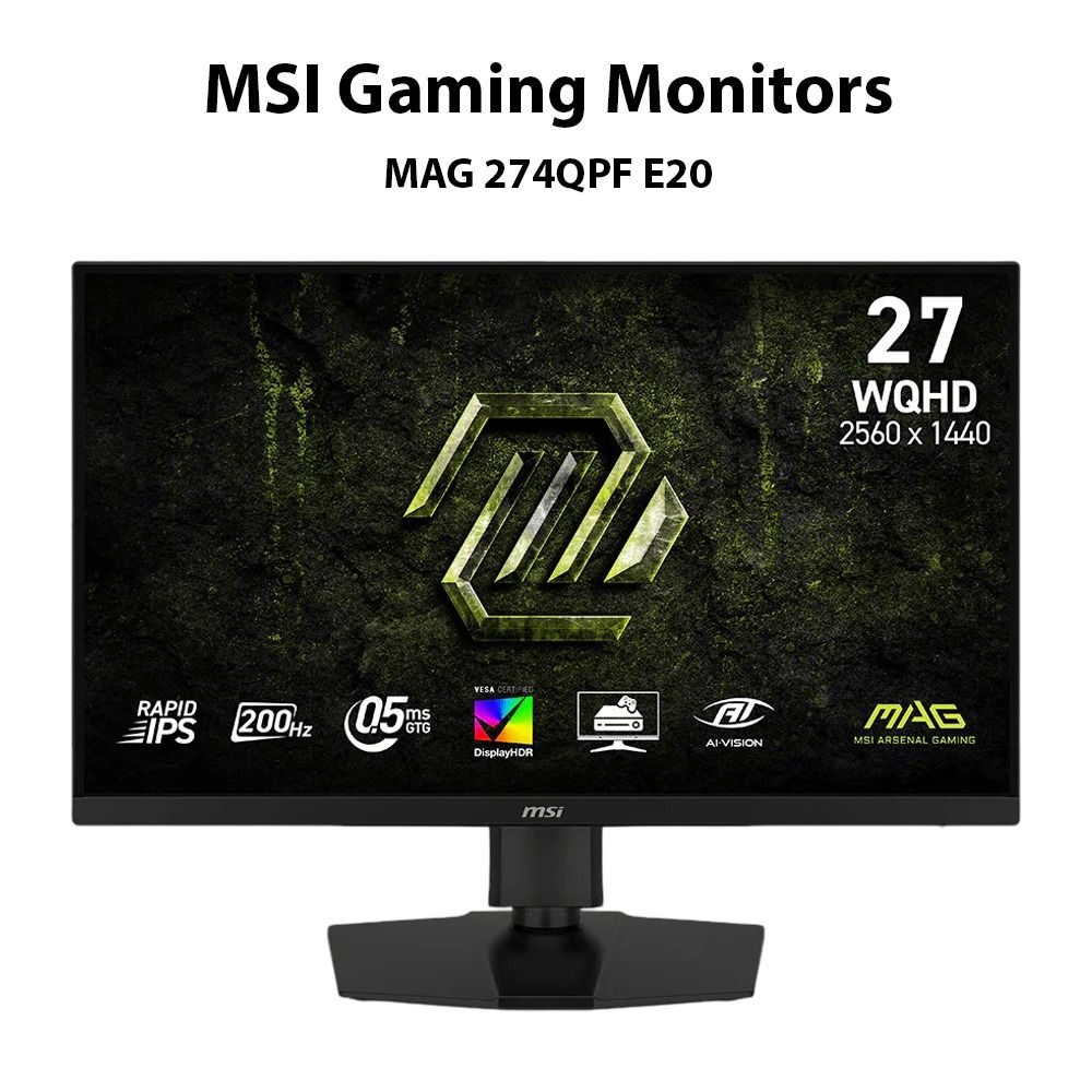 MSI Mag 274QPF E20 27" 2560 x 1440 (WQHD), 200Hz, AMD Adaptive-Sync ...