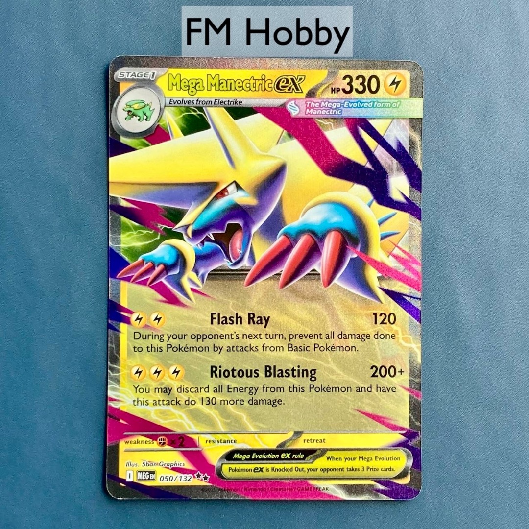 Pokemon Mega Evolution ME01 - Mega Manectric EX (#50), Hobbies & Toys ...