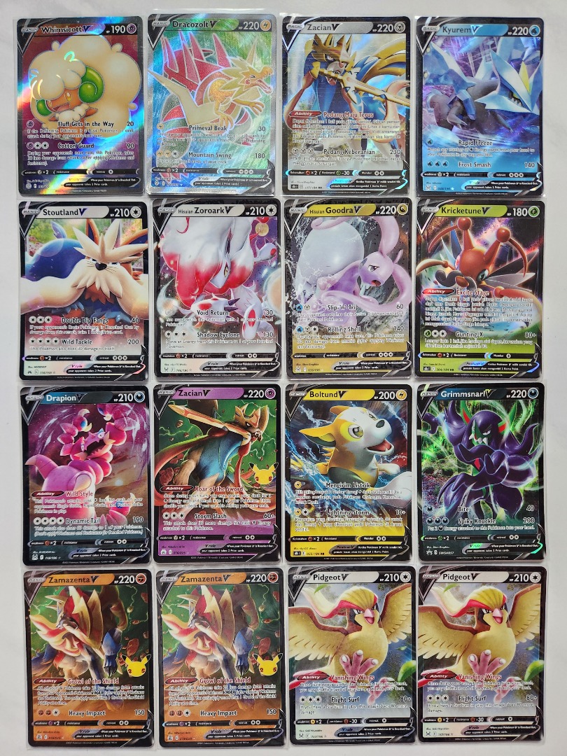 Pokemon TCG Card Whimsicott V , Dracozolt V , Zacain V , Kyurem V ...