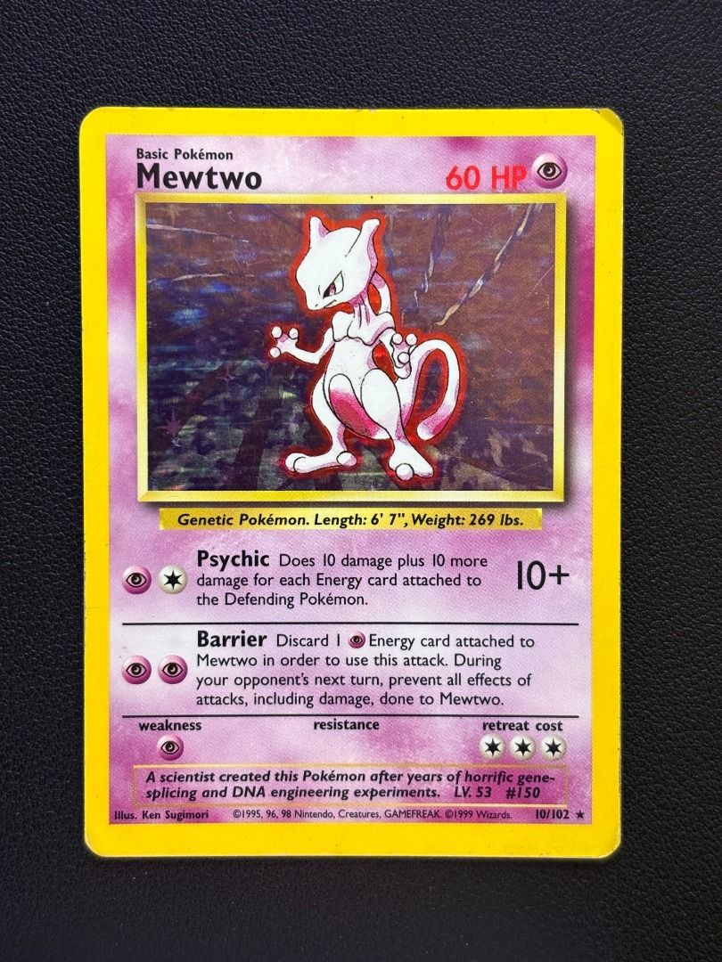 1999 Mewtwo [Holo] #10/102 Pokemon Base Set, Hobbies & Toys, Toys ...