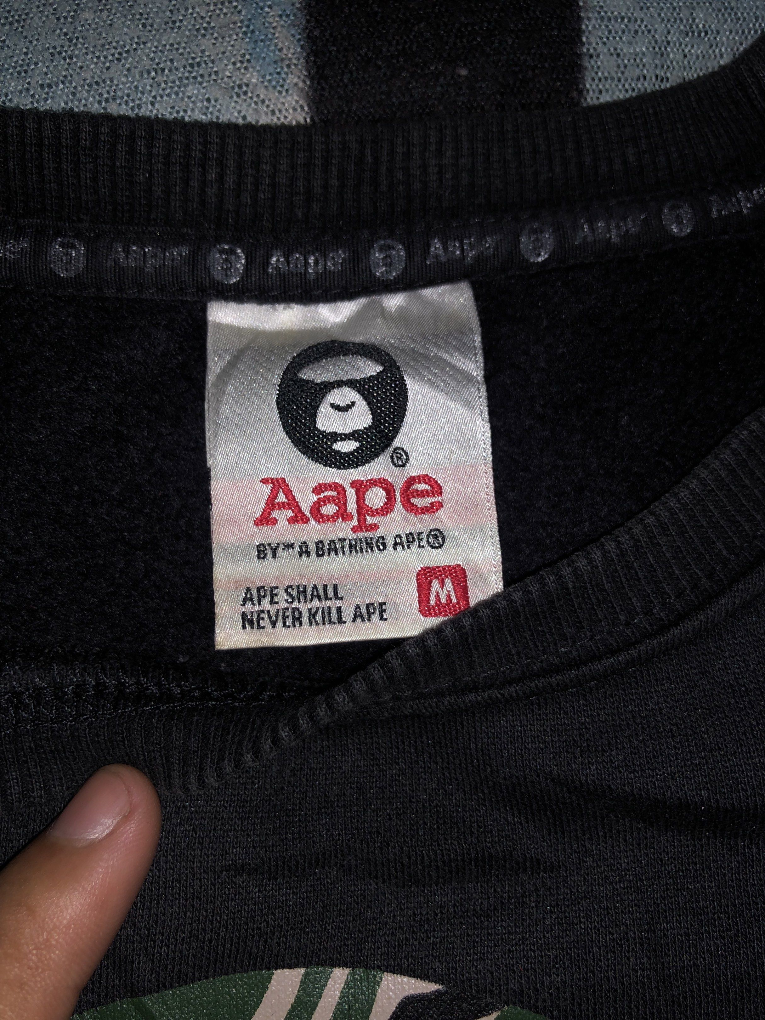 Aape by A Bathing Ape Black Sweatshirt, Men's Fashion, Coats, Jackets ...