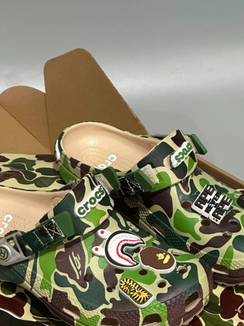 Crocs x BAPE Camo Clogs, Men's Fashion, Footwear, Flipflops and Slides ...