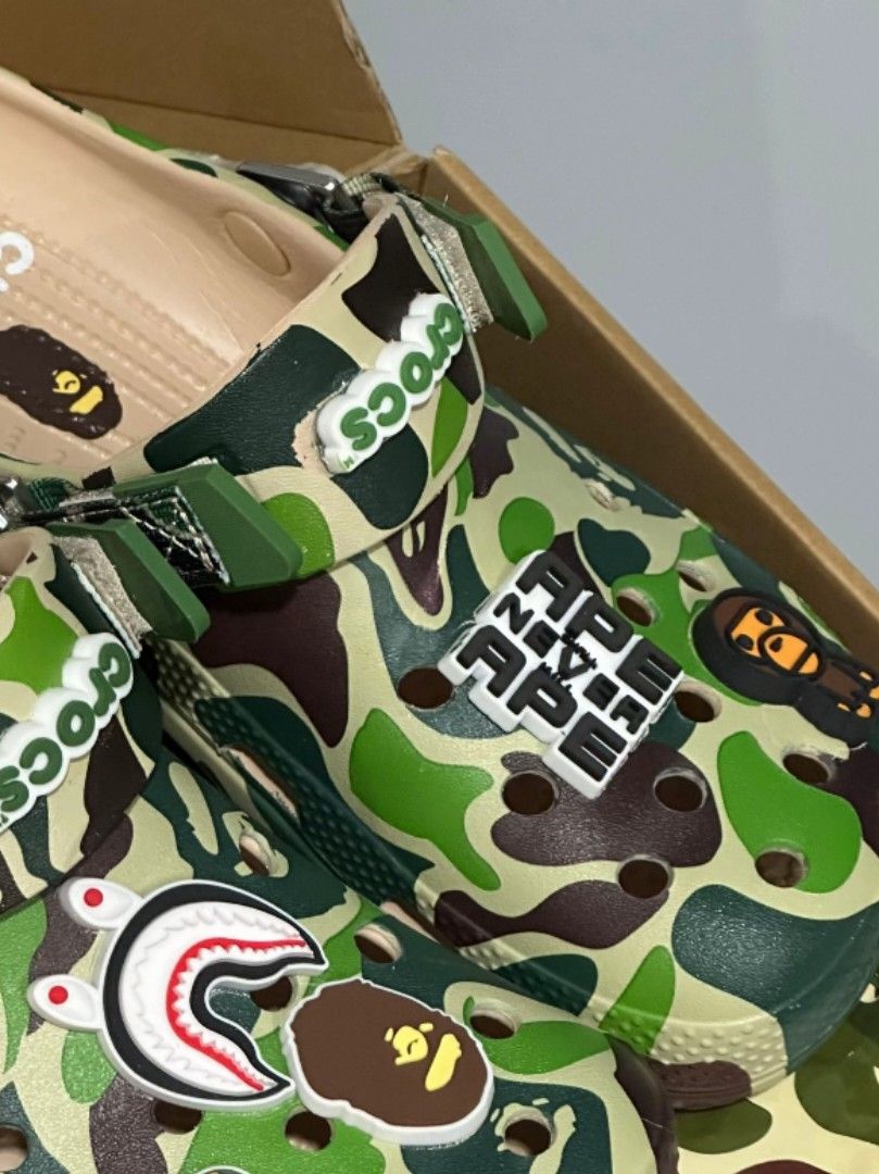 Crocs x BAPE Camo Clogs, Men's Fashion, Footwear, Flipflops and Slides ...