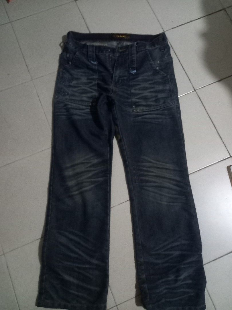 emo alternative Techno Skull Print Jeans, Men's Fashion, Bottoms, Jeans ...