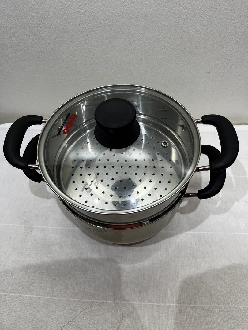Endo Japan 9 inch Stainless Steel Steamer Pot with Glass Lid, Furniture ...