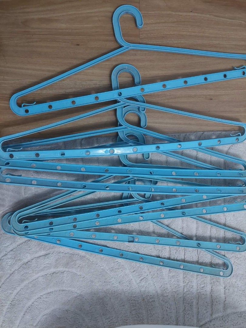For sale big Blue Plastic Clothes Hangers 10 pcs, Furniture & Home ...