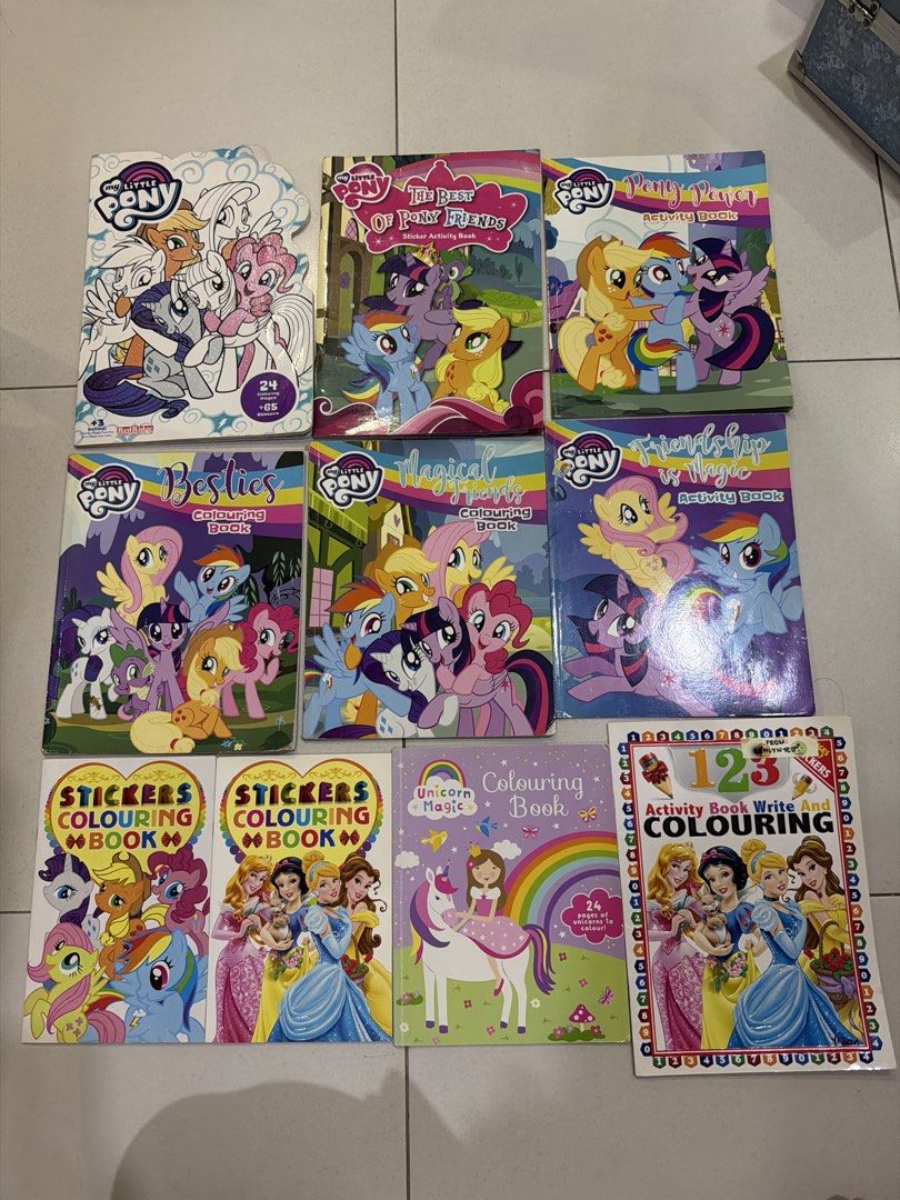 My Little Pony & Princess Colouring Books, Hobbies & Toys, Books ...