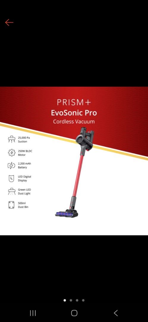 PRISM+ EvoSonic Pro Cordless Vacuum, TV & Home Appliances, Vacuum ...