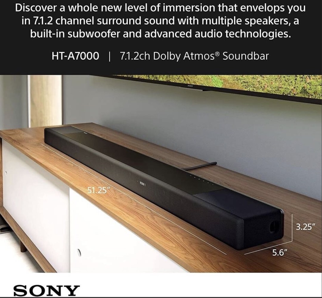 Sony HT-A7000 7.1.2ch Dolby Atmos Soundbar, Audio, Soundbars, Speakers ...