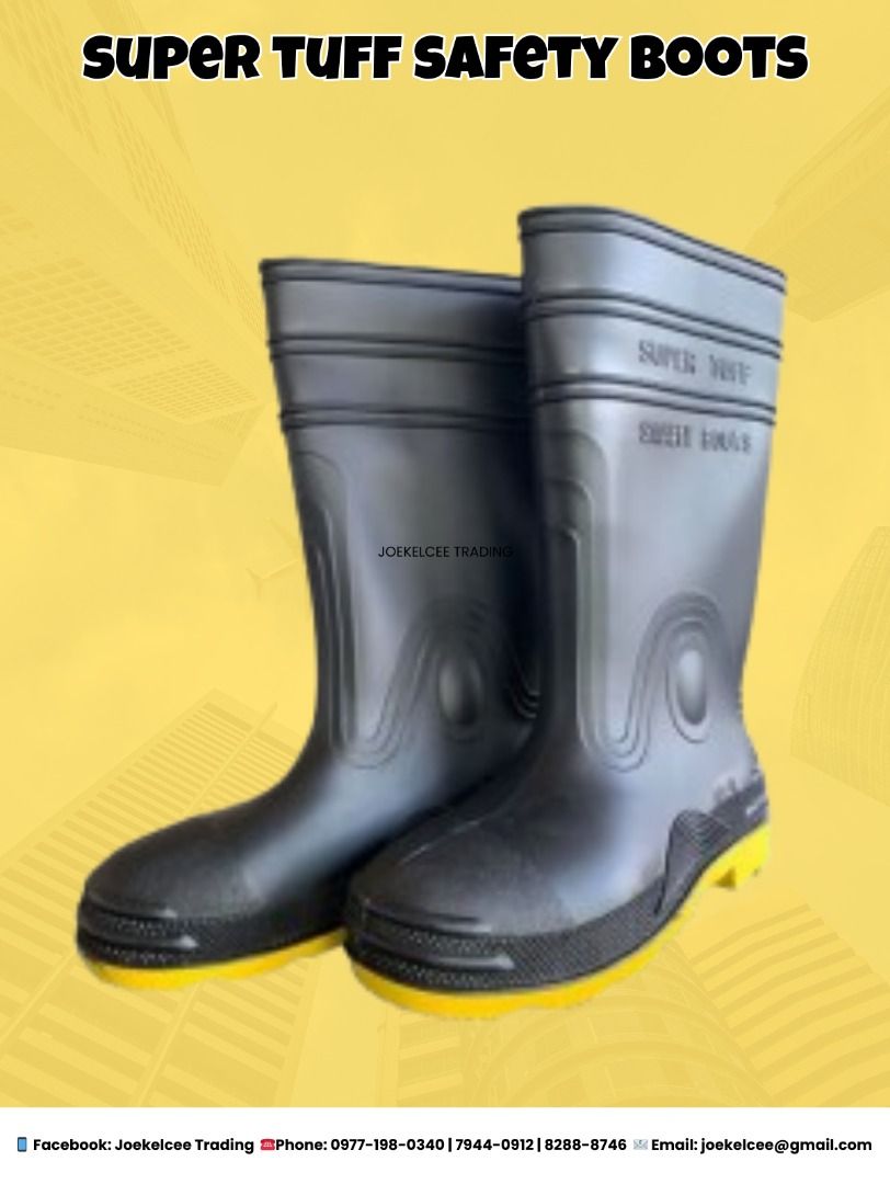 Super Tuff Safety Boots and Coverall, Men's Fashion, Footwear, Boots on ...