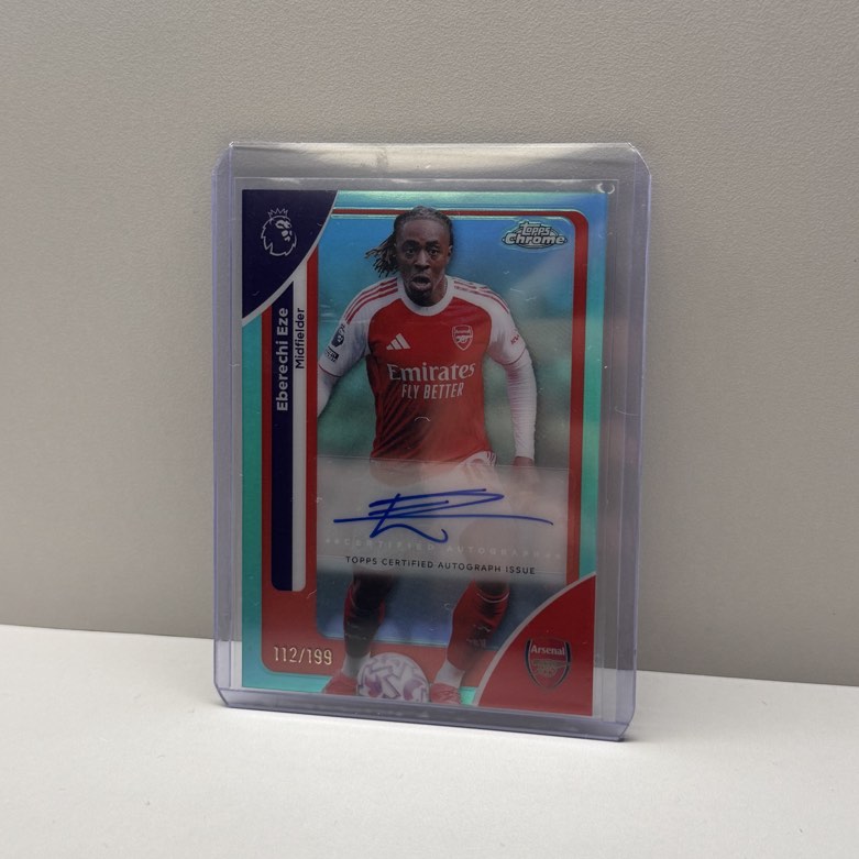Topps Chrome Premier League Arsenal Eberechi Eze Autograph Trading Card ...