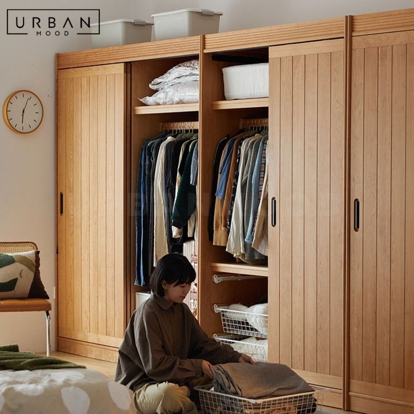 URSULA Japandi Solid Wood Wardrobe, Furniture & Home Living, Furniture ...
