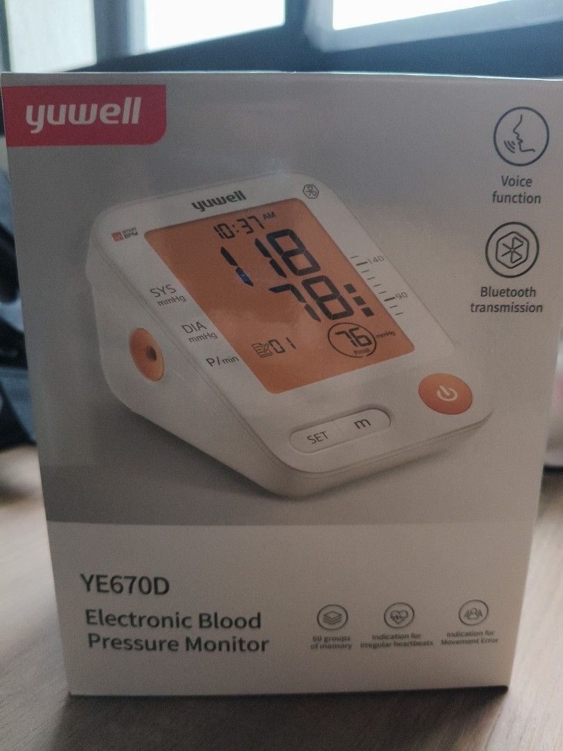 Yuwell YE670D Electronic Blood Pressure Monitor, Health & Nutrition ...