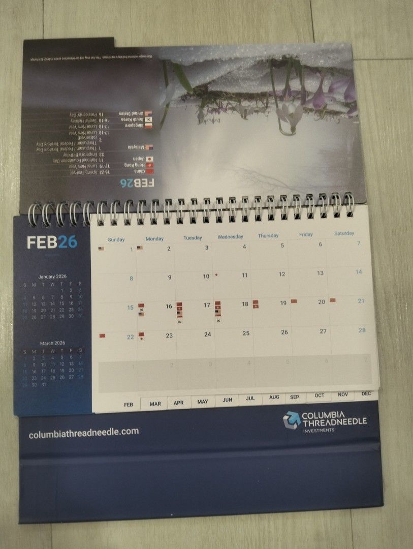 2026 COLUMBIA THREADNEEDLE CALENDAR, Hobbies & Toys, Stationery & Craft ...