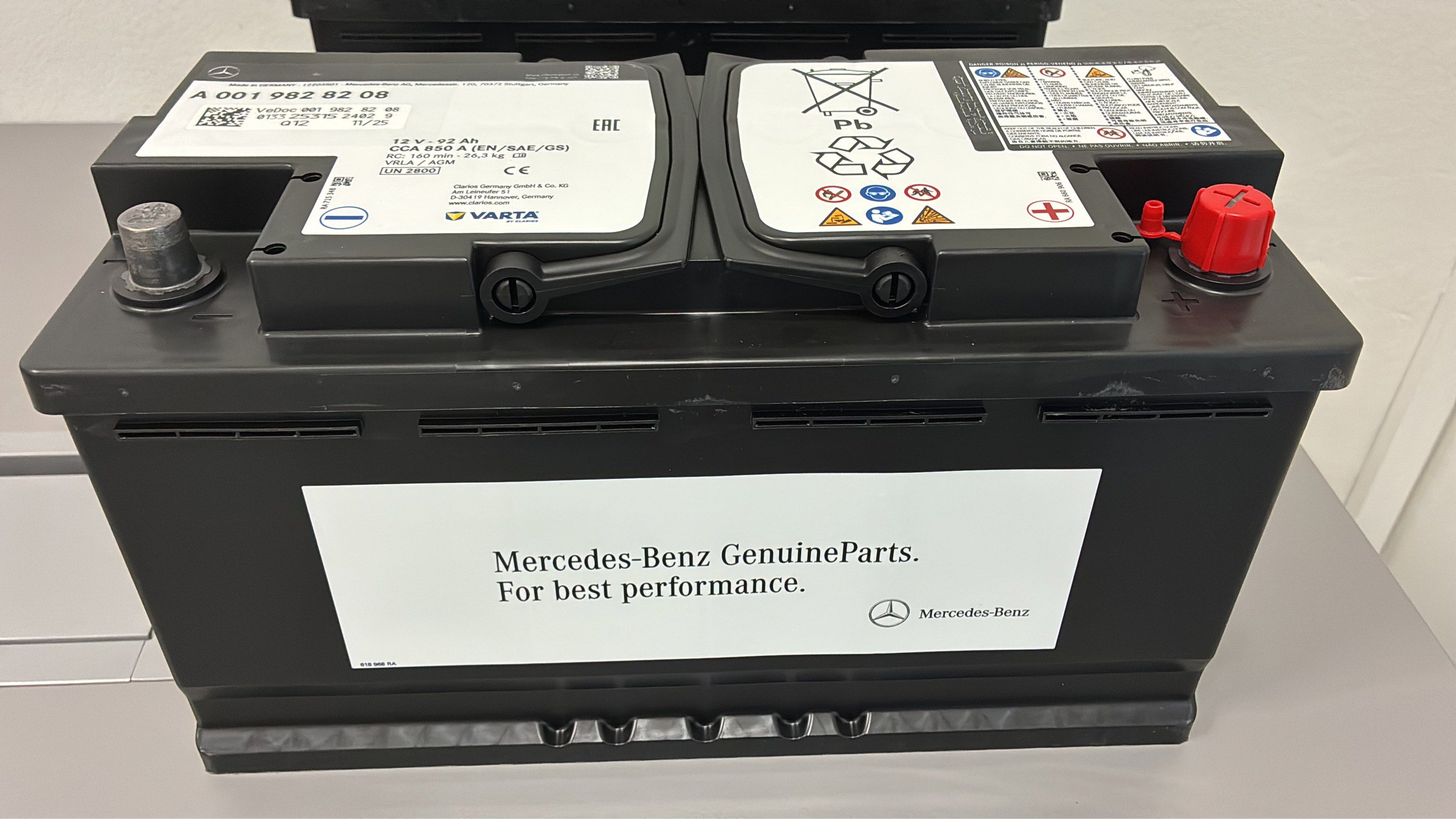 Brand new AGM Mercedes-Benz 12V 92Ah Car Battery, Car Accessories ...