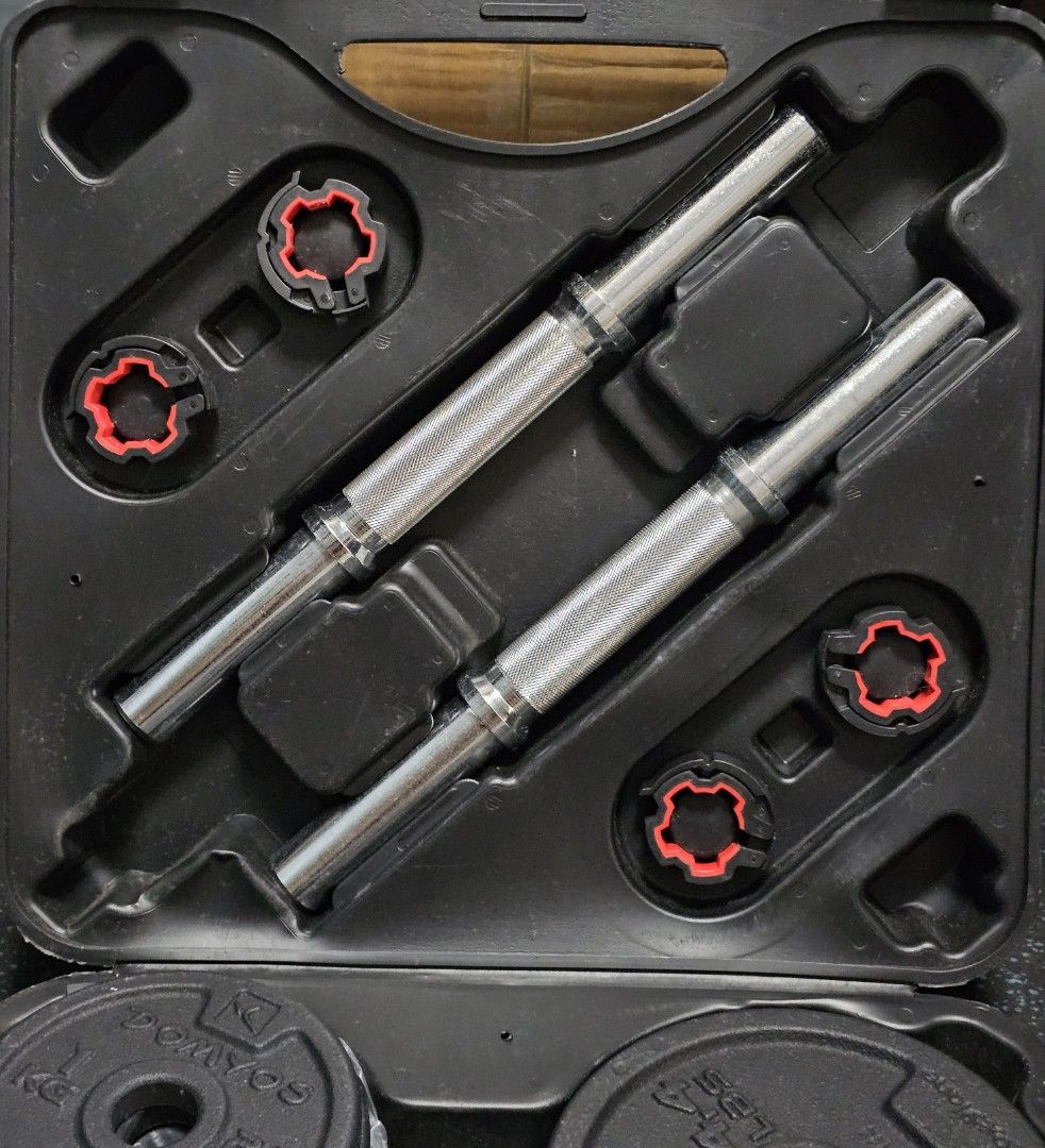 Decathlon Domyos 20kg dumbbells set, Sports Equipment, Exercise ...