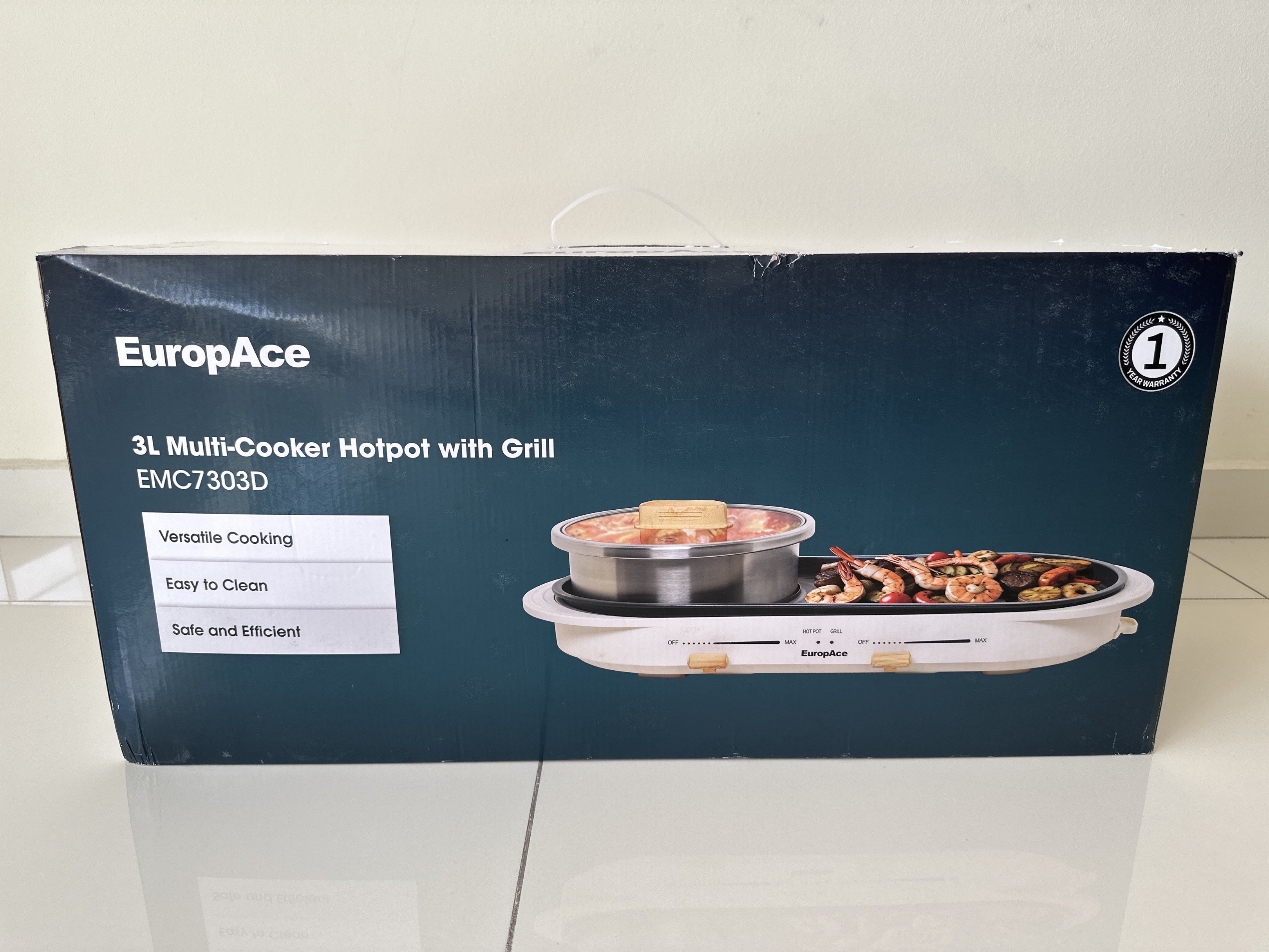 EuropAce 3L Multi-Cooker Hotpot with Grill EMC7303D, TV & Home ...