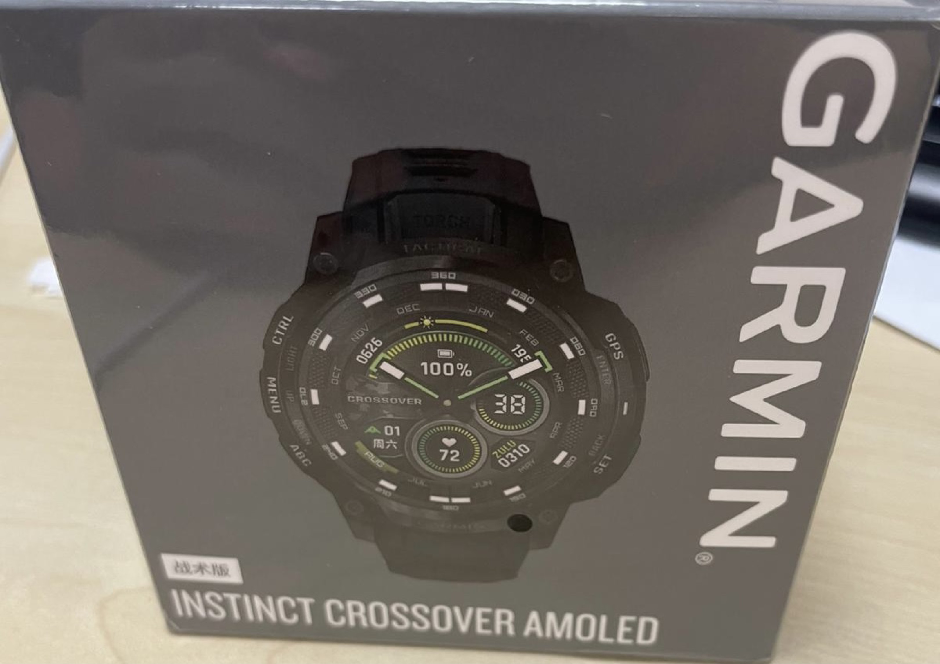 Garmin - Instinct Crossover AMOLED - Tactical Edition Rugged hybrid GPS ...