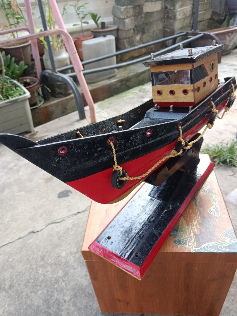Handmade Wooden Model Boat, Hobbies & Toys, Toys & Games on Carousell