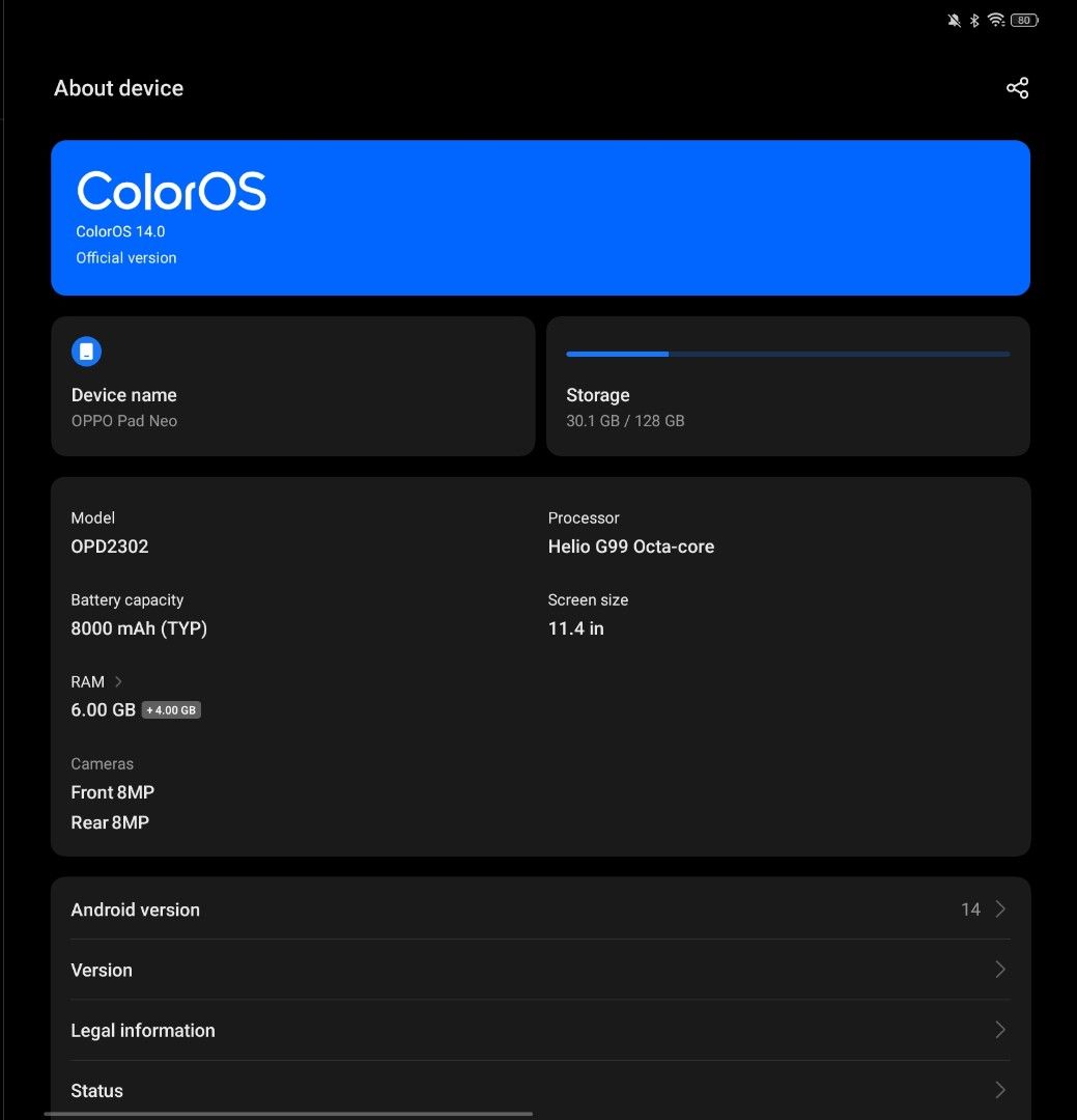 Oppo Pad Neo (WiFi) 128GB Space Grey, Mobile Phones & Gadgets, Tablets ...