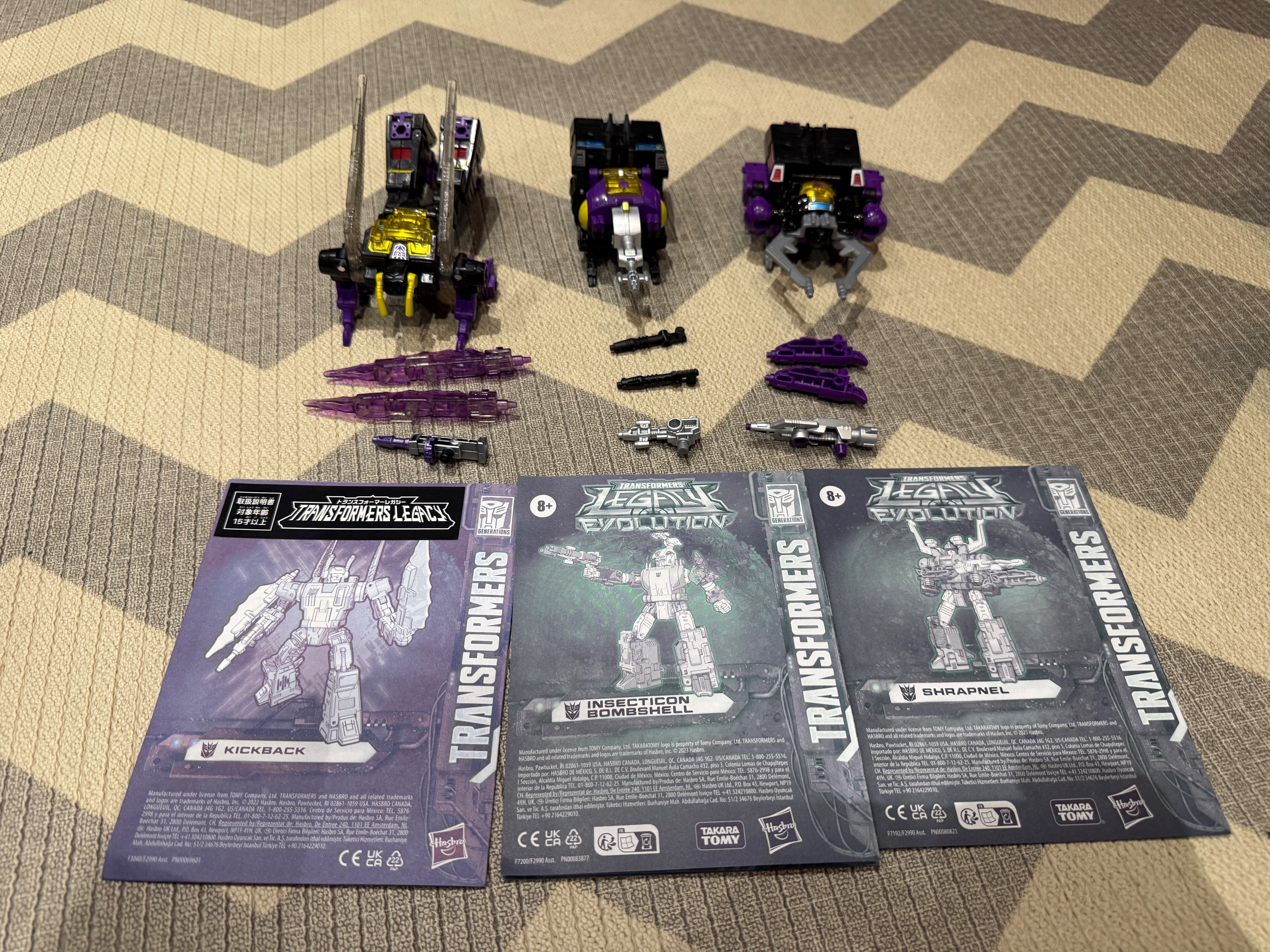 Transformers Legacy Evolution Set of 3 Insecticons Sharpnel Bombshell ...