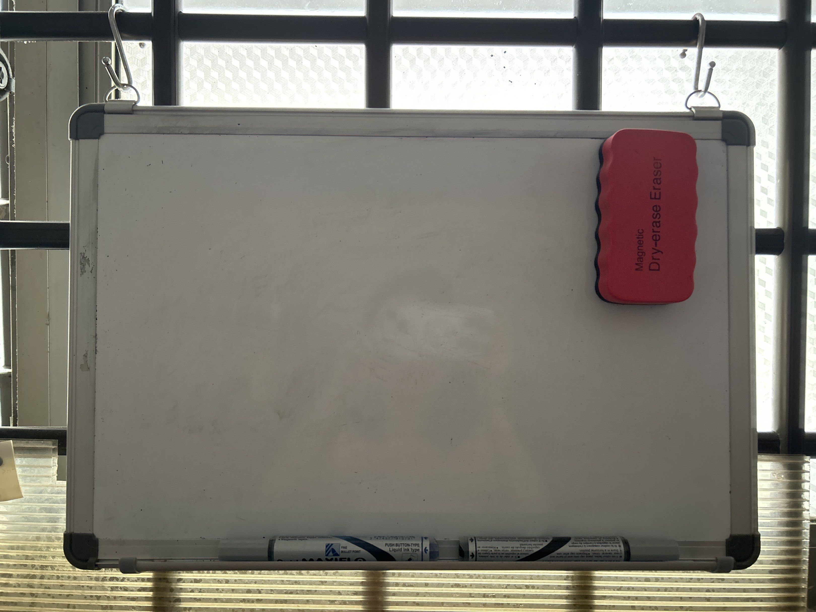 Whiteboard with Magnetic Eraser and Markers, Hobbies & Toys, Stationery ...