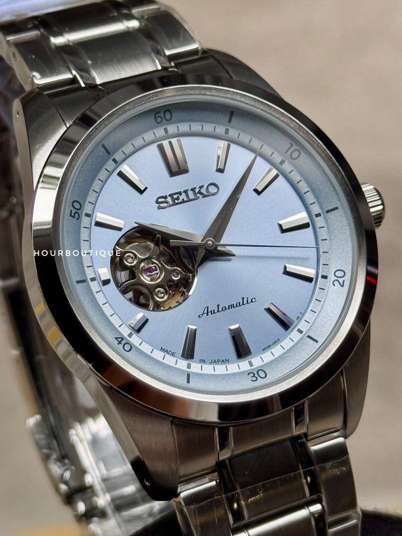Brand New Seiko Presage Sky Blue Dial Open Heart Automatic Watch ...