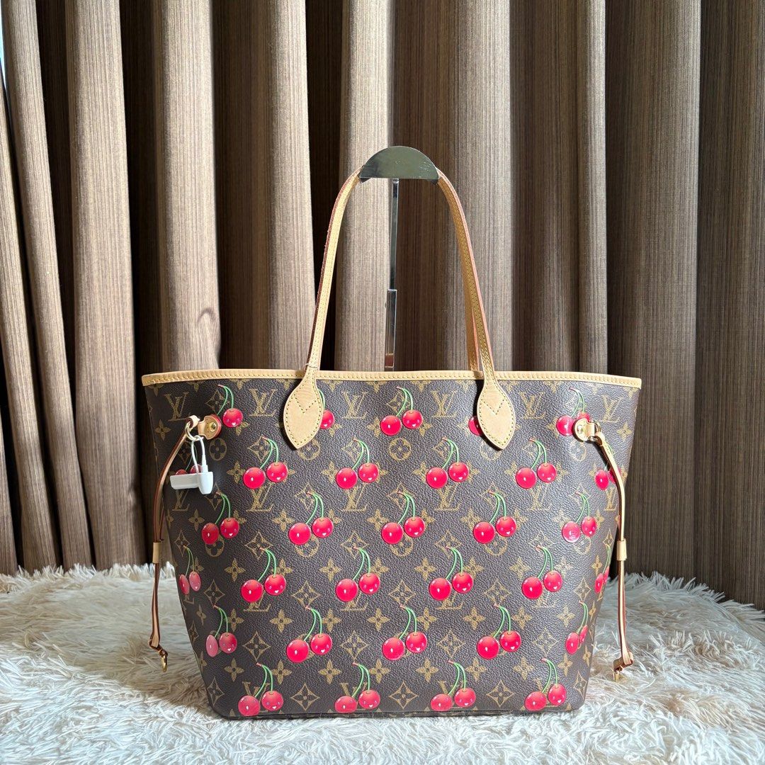 LV NEVERFULL MM CHERRY, Luxury, Bags & Wallets on Carousell
