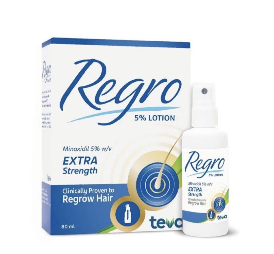 Regro 5% Minoxidil Extra Strength Hair Regrowth Lotion, Beauty ...