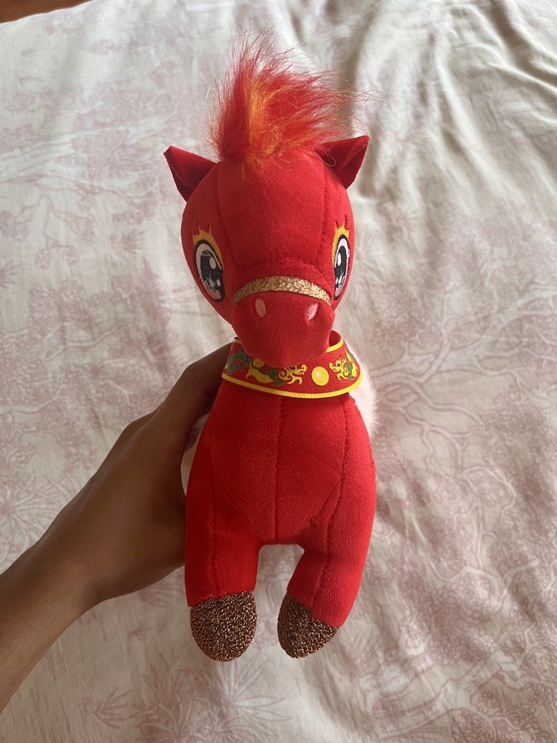 Chinese New Year Red Horse Plush Toy Suction Cup, Hobbies & Toys, Toys ...