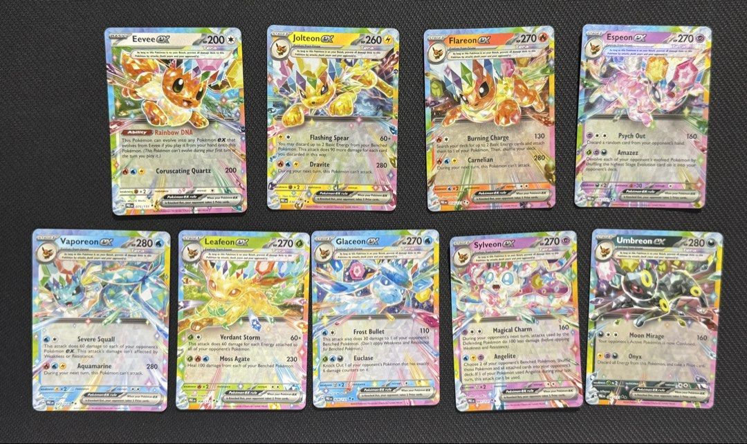 (FULL SET) Pokemon Prismatic evolution- Eevee Evolution EX Cards ...