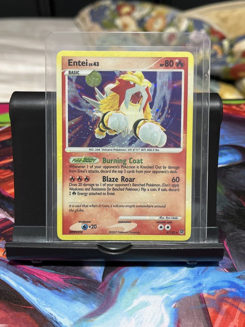NM Entei Secret Wonders 4/132 HEAVY Holo Bleed Pokemon Card TCG Diamond ...