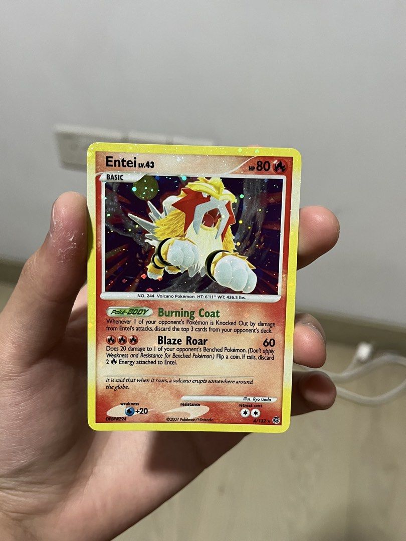 NM Entei Secret Wonders 4/132 HEAVY Holo Bleed Pokemon Card TCG Diamond ...
