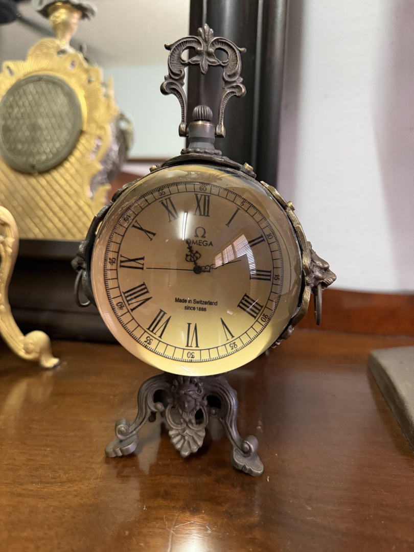 OMEGA GLASS BALL TABLE CLOCK SWISS MADE 1886, Hobbies & Toys ...