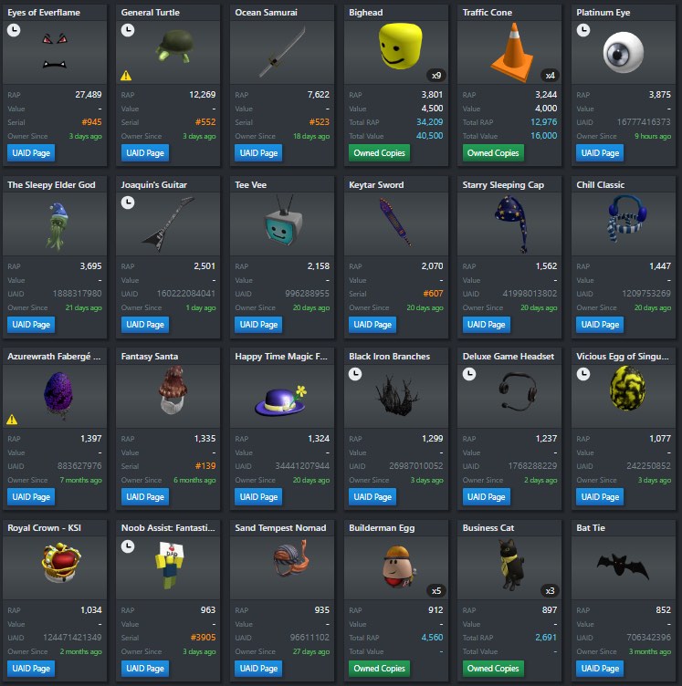 Roblox limiteds cheapest 8bit crown domino valkyrie fedora ALL KINDS ...