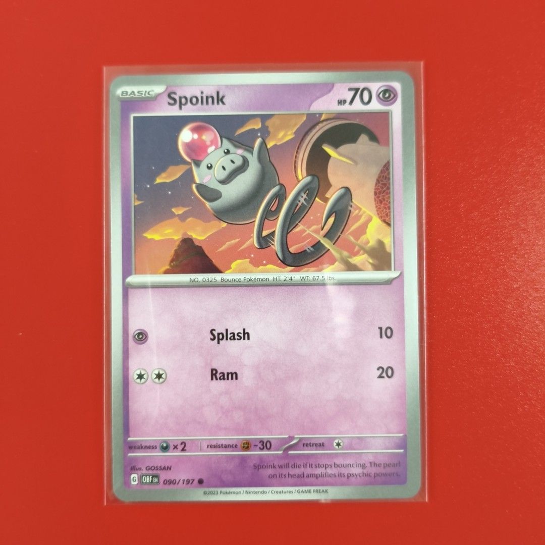 Spoink #90 #44 Pokemon Card 2023 English Obsidian Flames Japanese Mega ...
