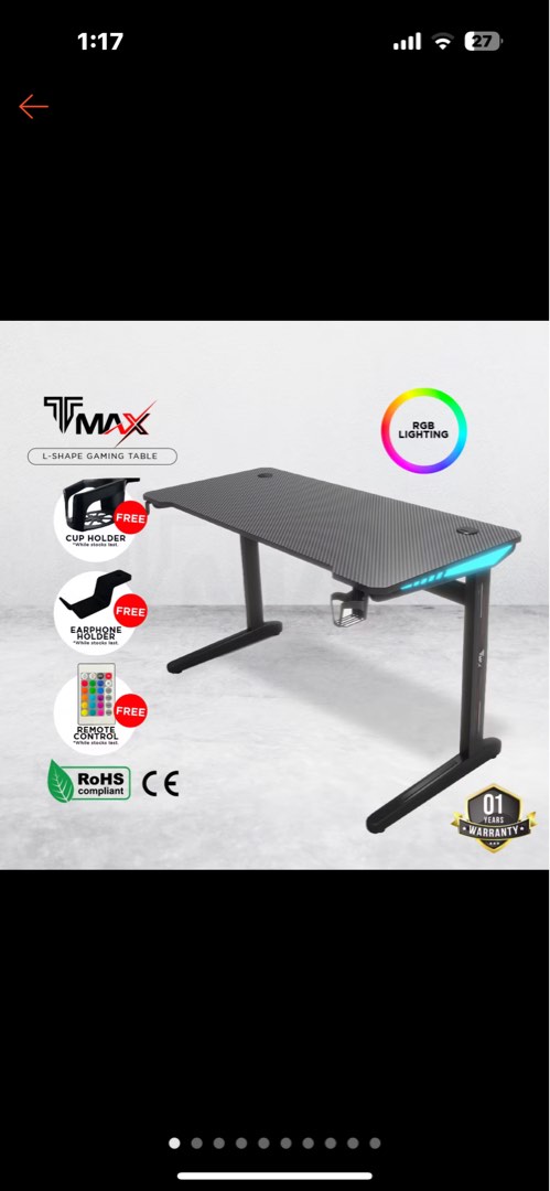 TMAX 140 Gaming Table, Furniture & Home Living, Furniture, Tables ...