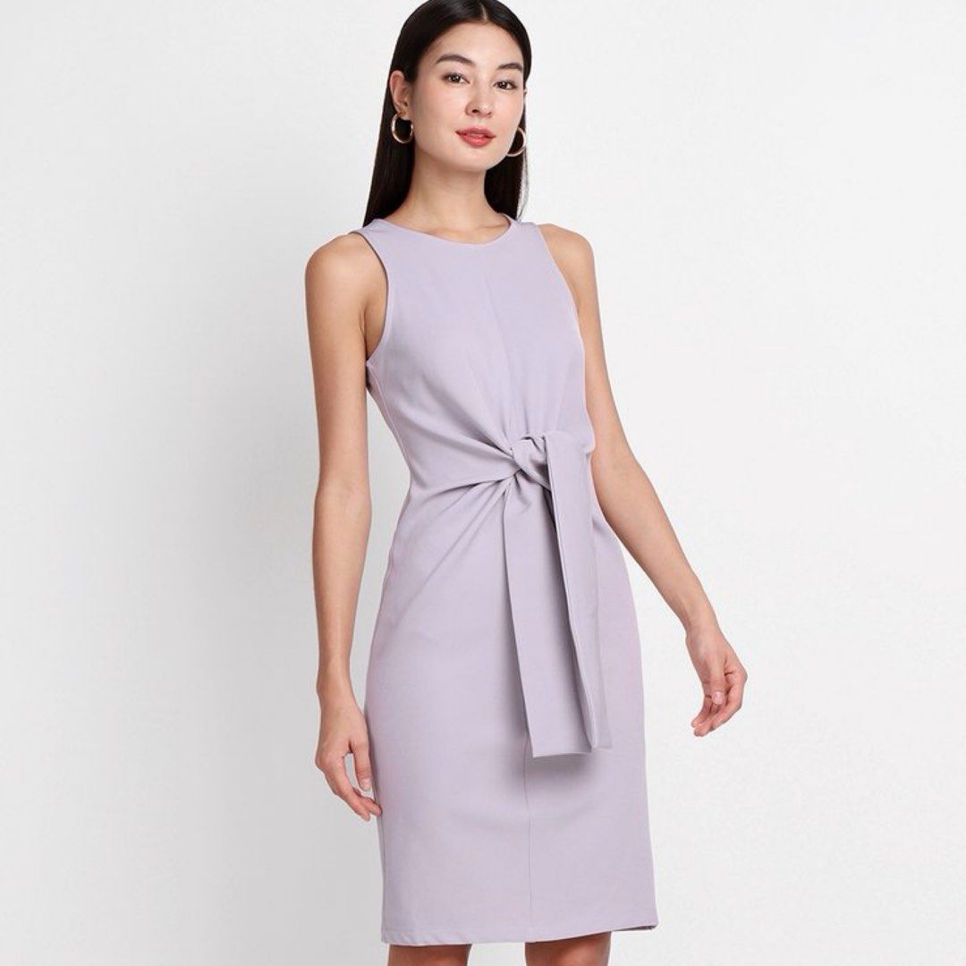 (XL) Kind to Kind Dora Knot Front Dress in Lavender, Women's Fashion ...