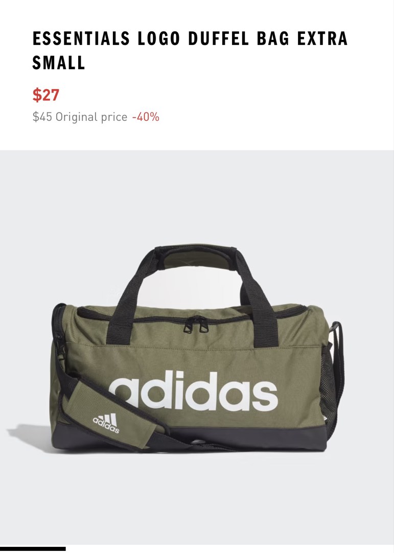 Adidas Essentials Logo Extra Small Duffle Bag, Men's Fashion, Bags ...