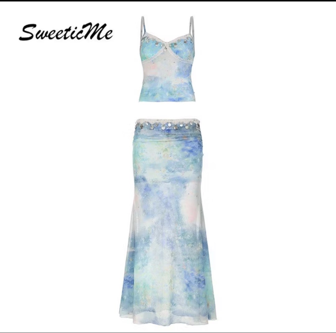 Beach set/ mermaid set /Fishtail Long Skirt Sets, Women's Fashion ...