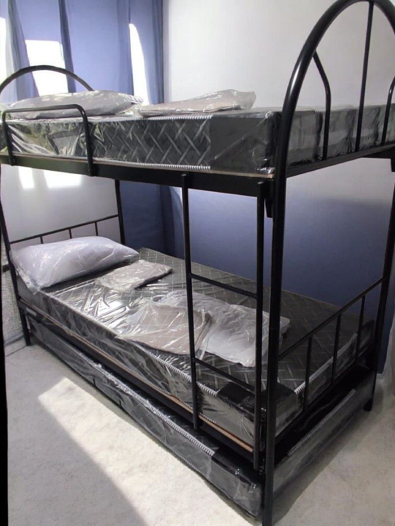 DOUBLE DECKER METAL BUNK BED FRAME + PULL OUT BED FRAME @$225 /Brand ...