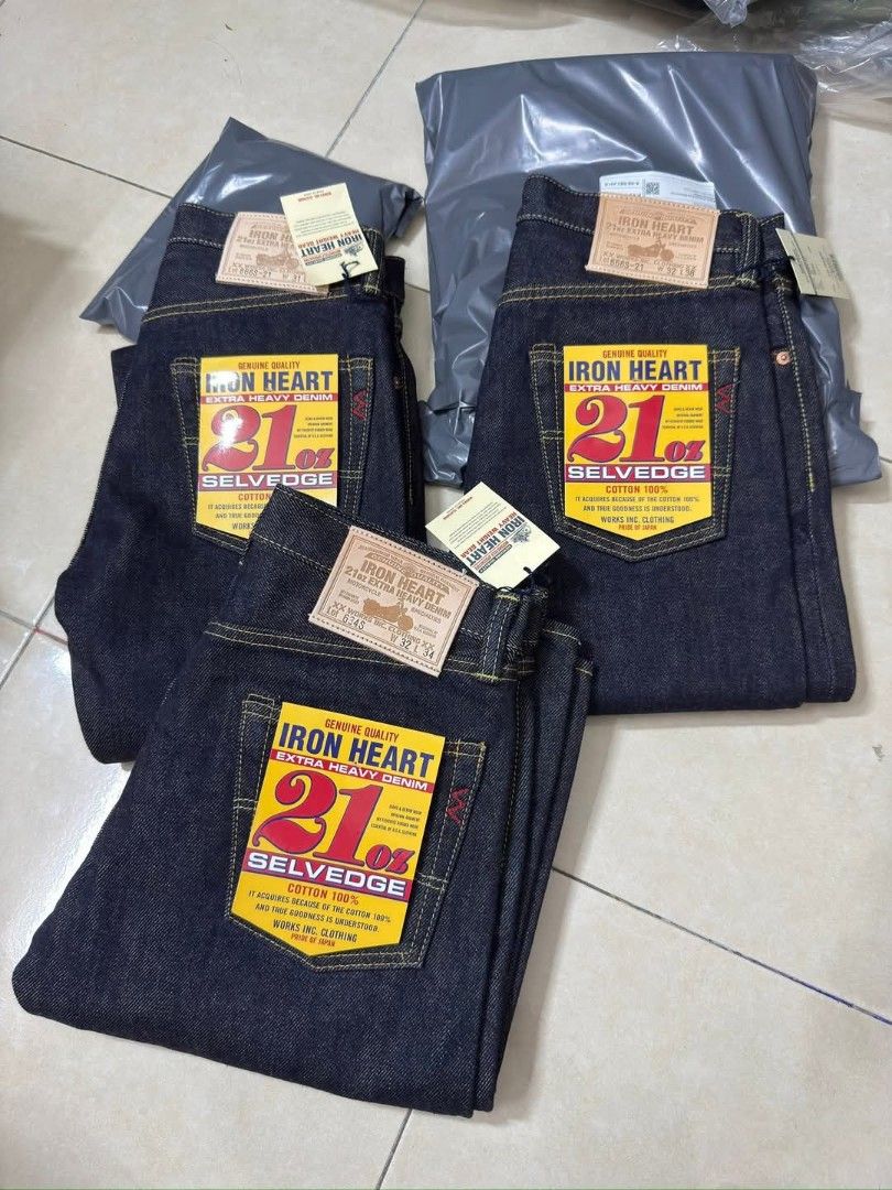 Iron Heart Selvedge Jeans 666S 21oz size 31, 32, Men's Fashion, Bottoms ...