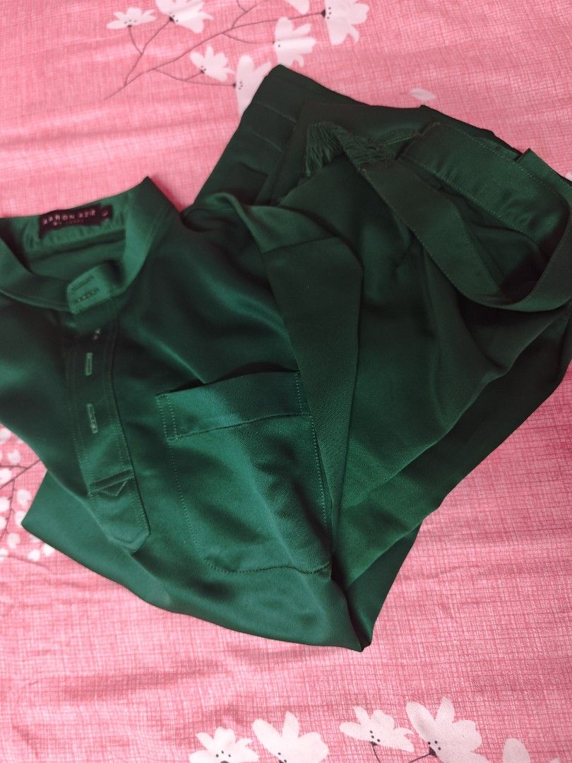 Nabil Ahmad & Aaron Aziz Baju Melayu Set Pink dan Emerald Green, Men's ...