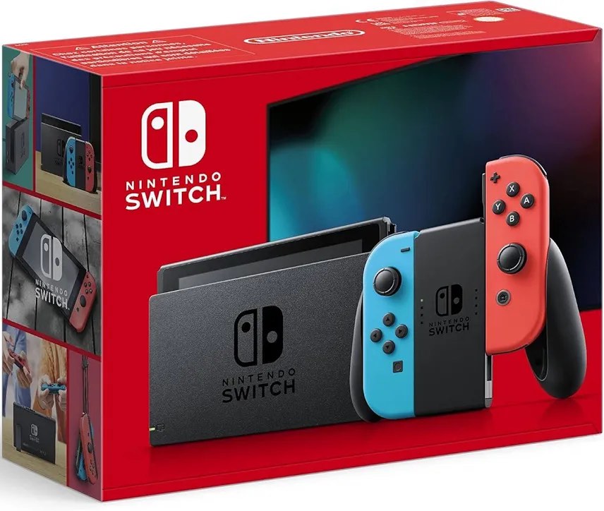 Nintendo Switch Console - Neon Red/Blue Joy-Con, Video Gaming, Video ...
