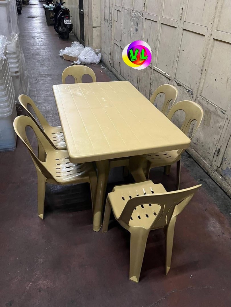 Plastic Table and Chairs Set, Furniture & Home Living, Furniture ...