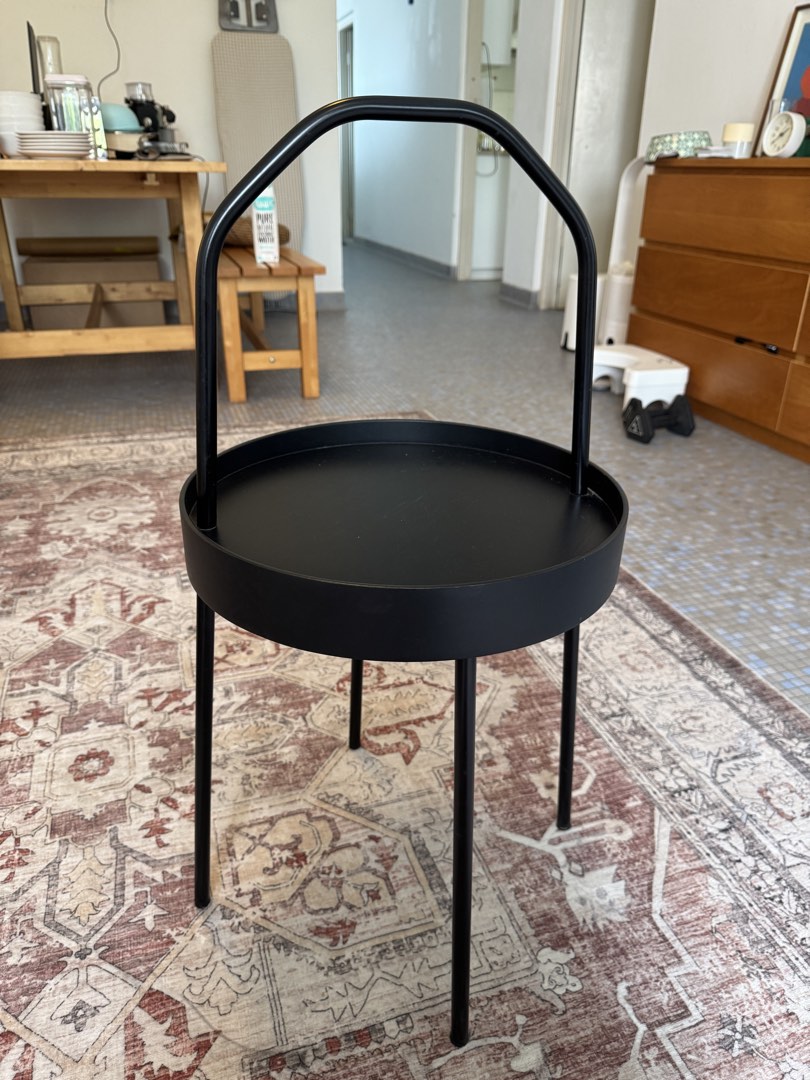 IKEA BURVIK Side Table - Black, Furniture & Home Living, Furniture ...